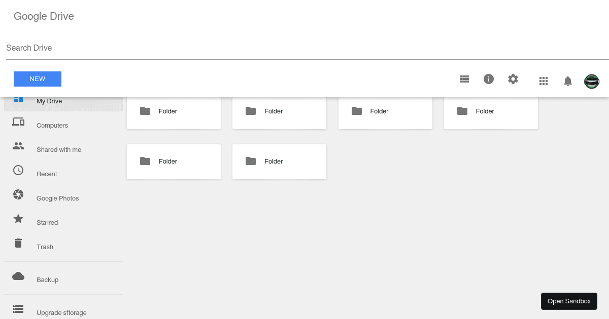 Google Drive Clone - Codesandbox
