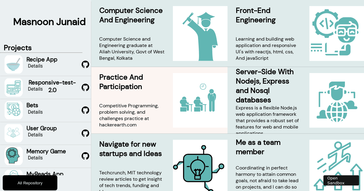 react-portfolio - Codesandbox