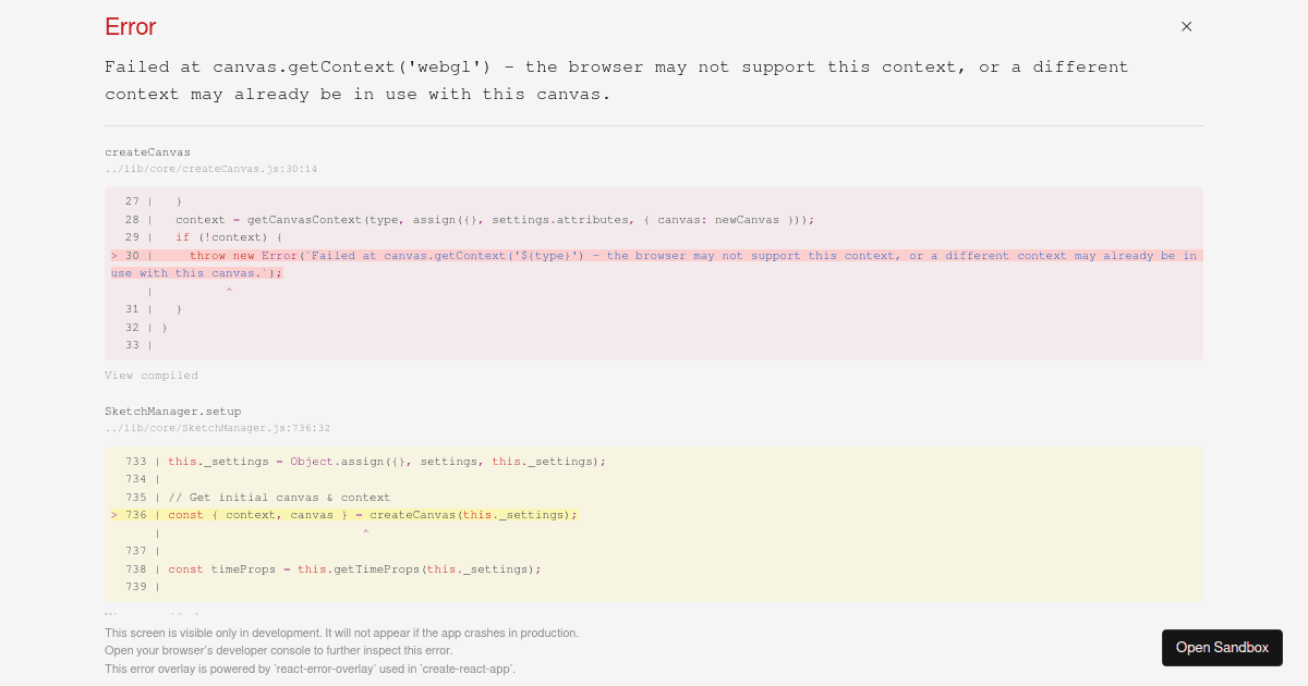 canvas-sketch + threejs - Codesandbox