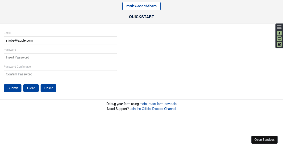 form-quickstart - Codesandbox