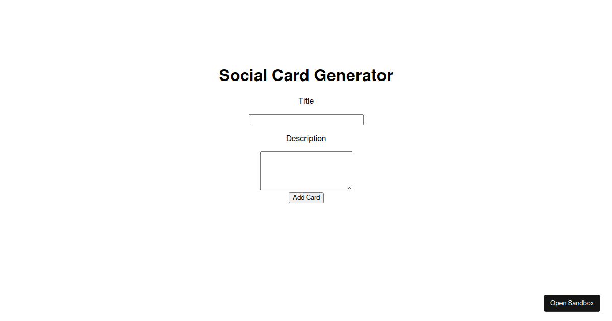 Social Cards Generator - Codesandbox