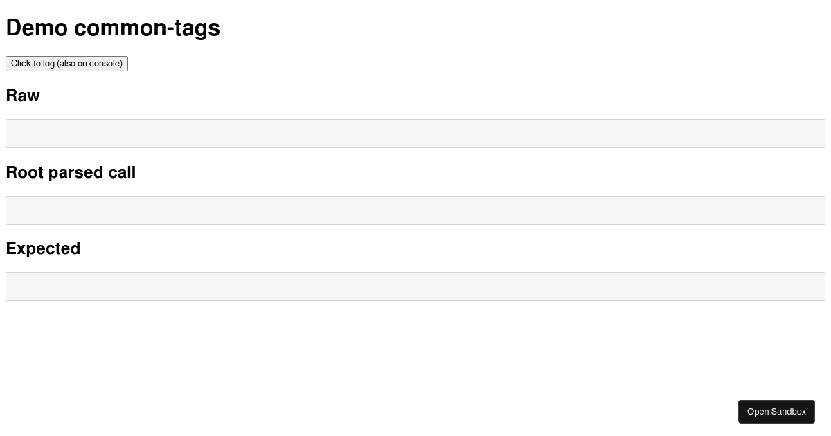 common-tags-nested - Codesandbox