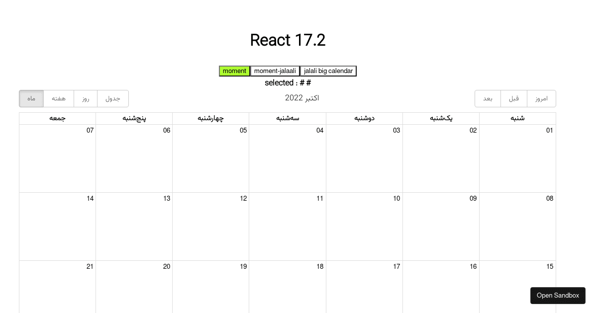 react typescript big calendar (forked) - Codesandbox