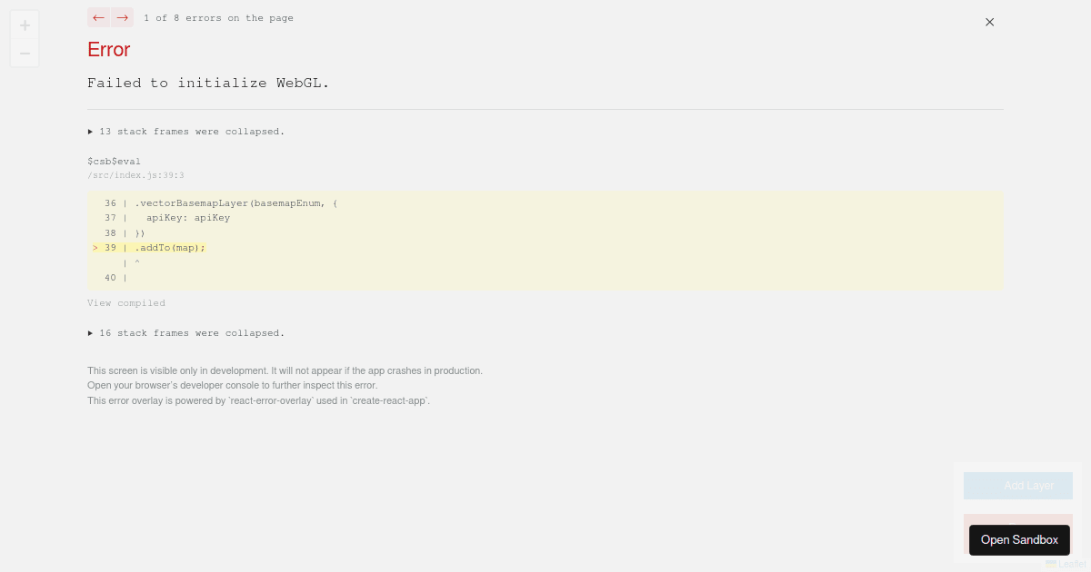 Esri Leaflet Vanilla Js Playground Codesandbox