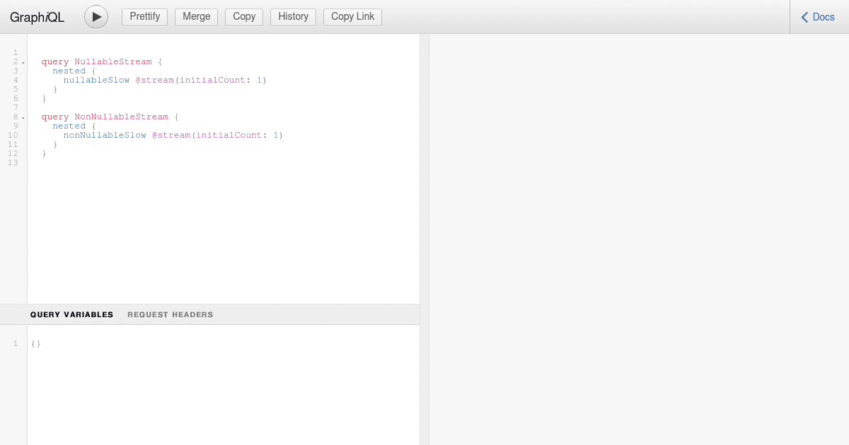 Stream Error Non Null List Codesandbox