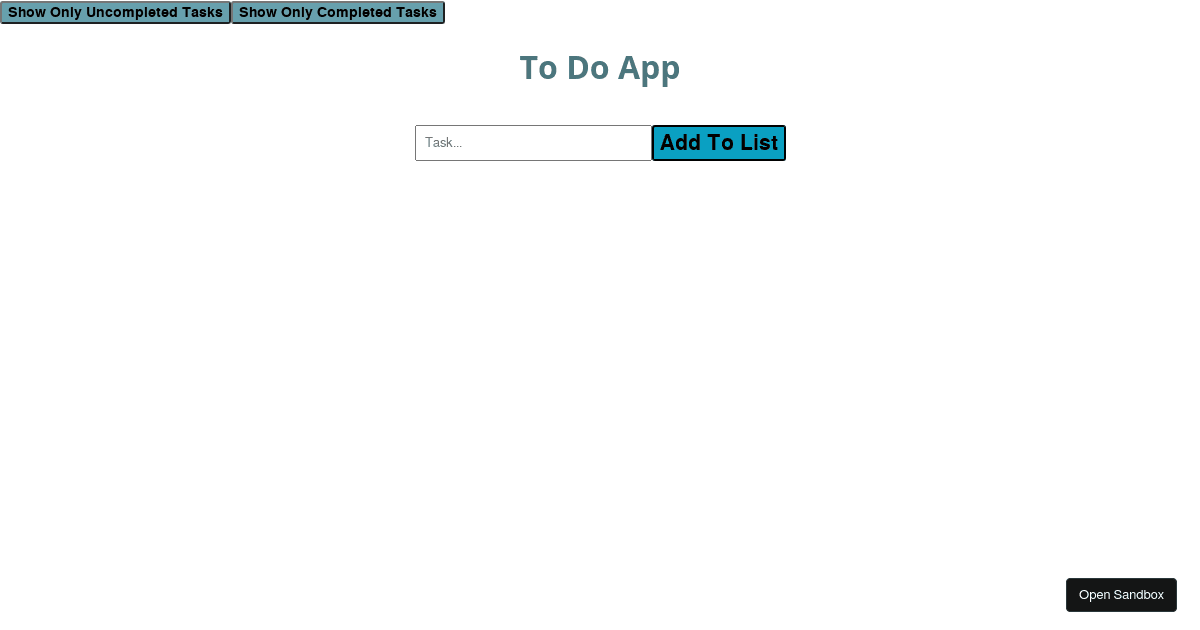 New Todo App - Codesandbox