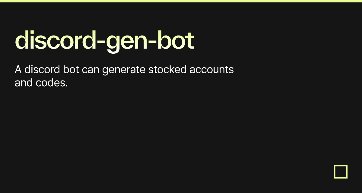 discord-gen-bot - Codesandbox