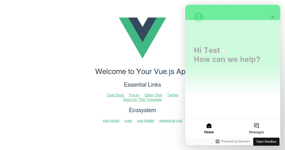 vue-intercom (forked) - Codesandbox