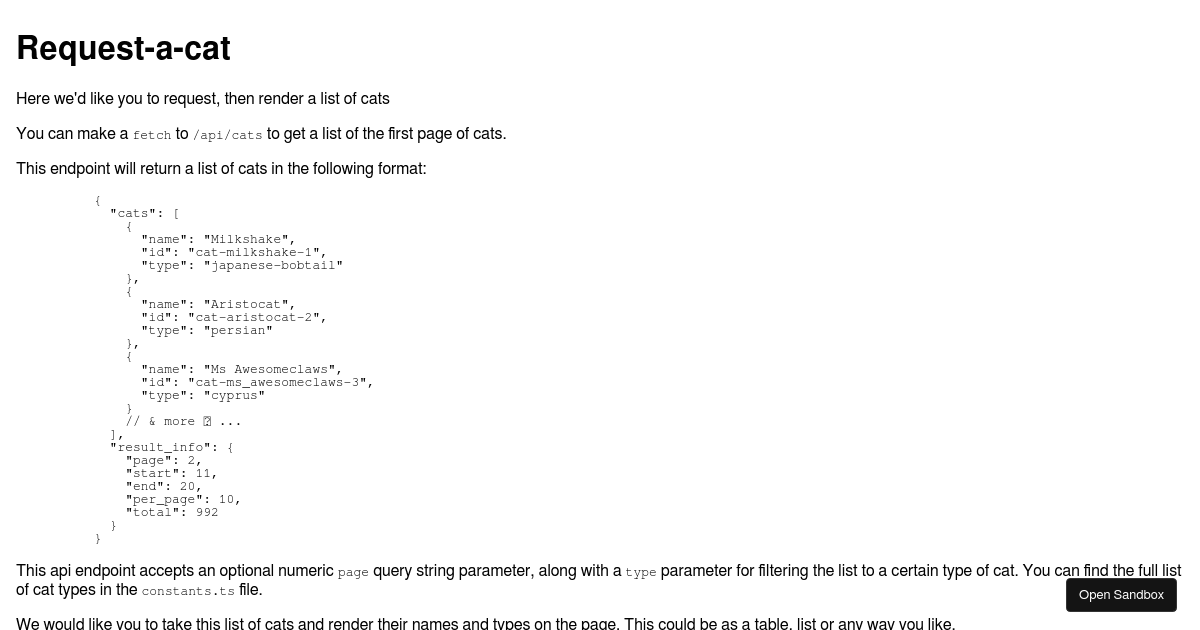 cat - Codesandbox