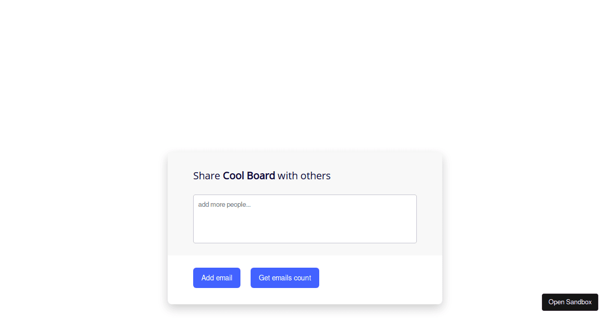 Emails Input Codesandbox