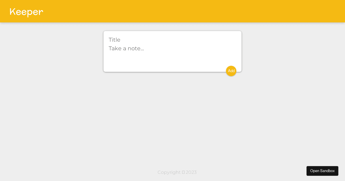 Keeper Part 3 - Codesandbox