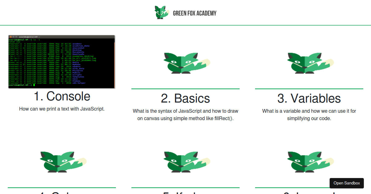 GFA-workshop - Codesandbox