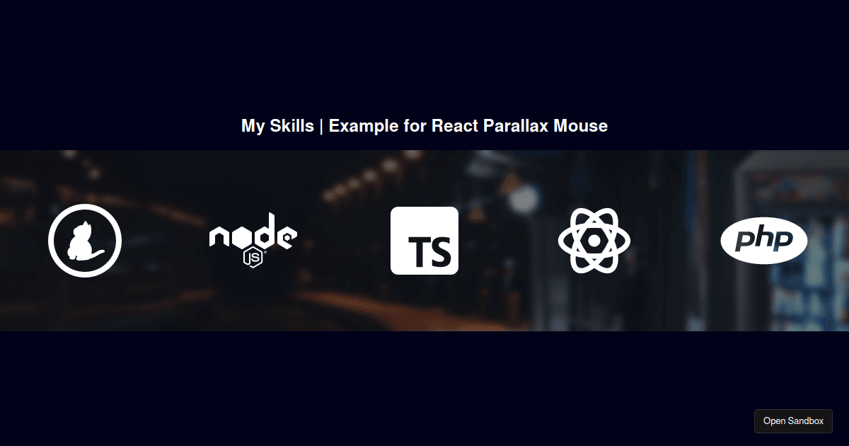React Parallax Mouse Example Forked Codesandbox