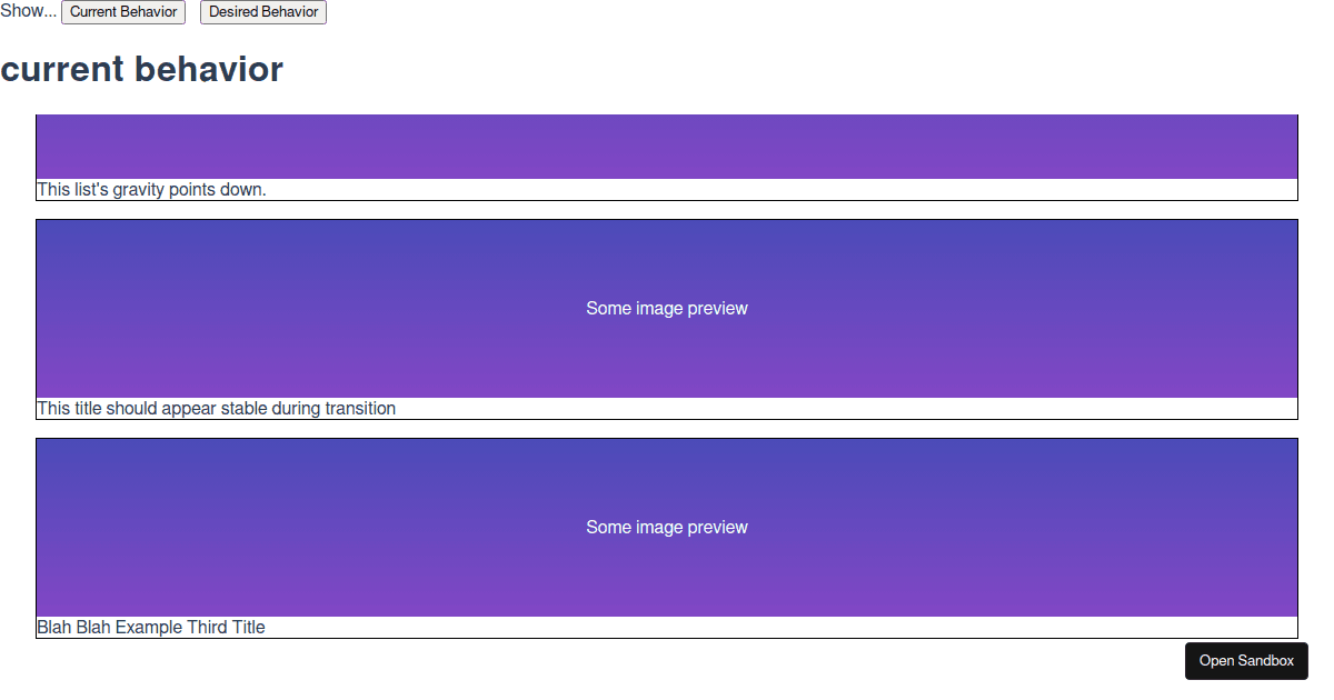 bottom-anchored example - Codesandbox