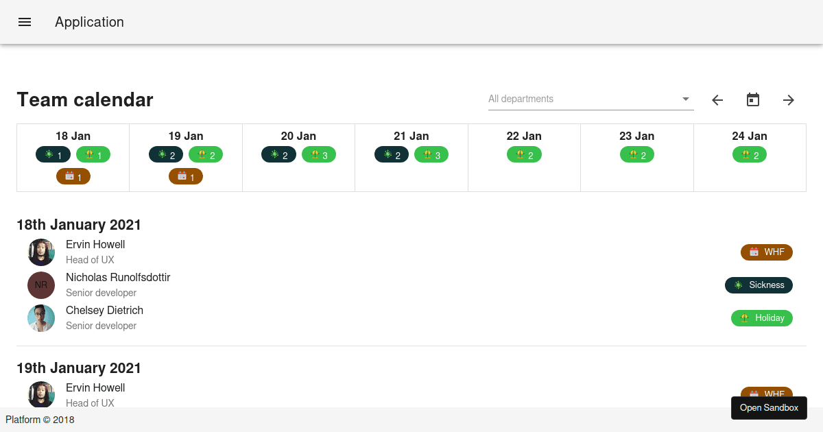 Calendar Weekly POC - Codesandbox