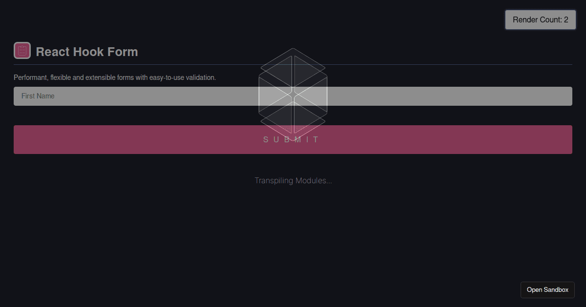 React Hook Form V7 (TS) Template - Codesandbox