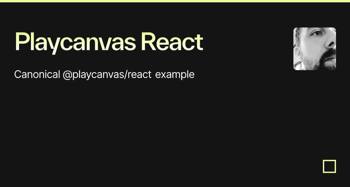 Playcanvas React - Codesandbox