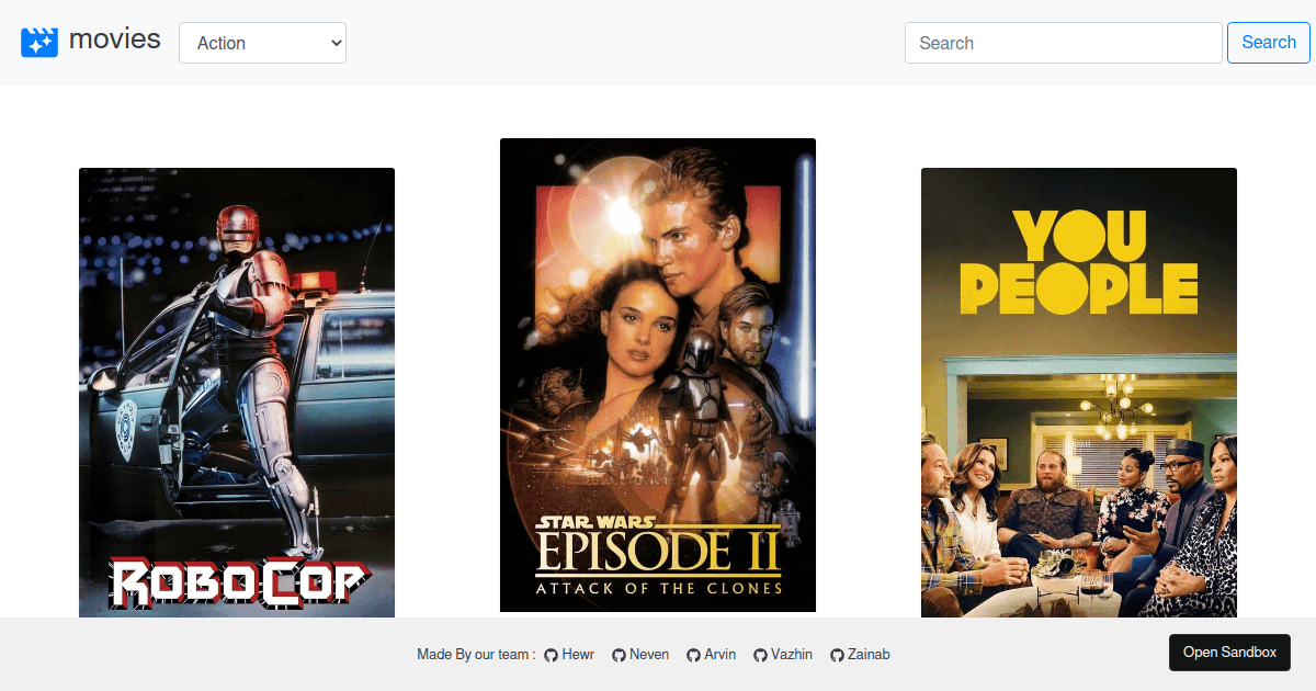 Movie Project - Codesandbox