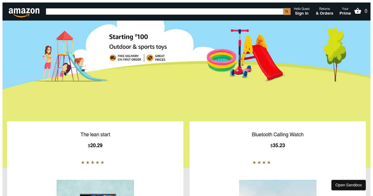 Amazon-Clone-Demo-App - Codesandbox