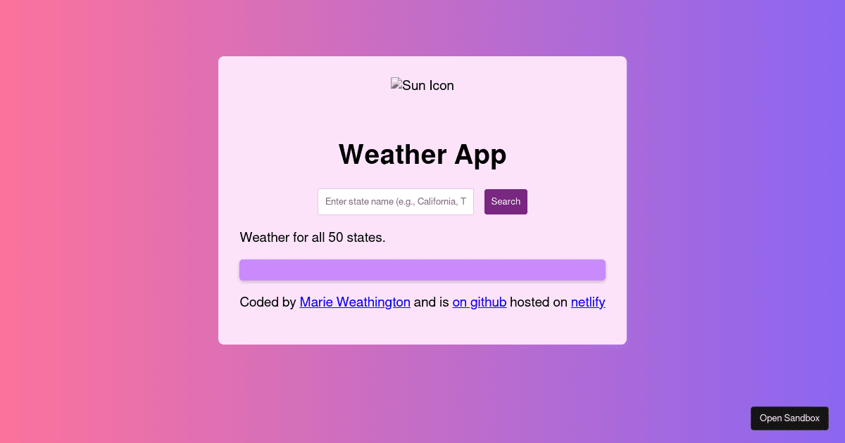 weather 50 - Codesandbox