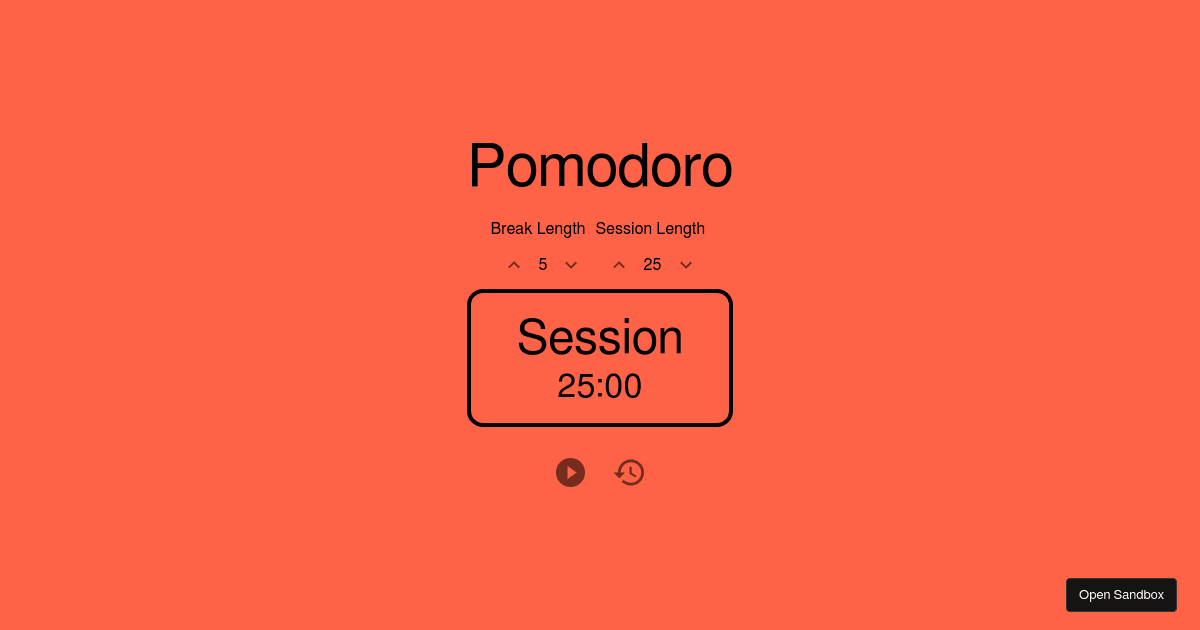 freecodecamp Pomodoro - Codesandbox
