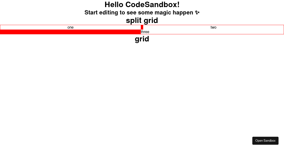 React Splitters (forked) - Codesandbox