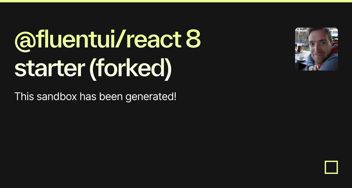 @fluentui/react 8 starter (forked) - Codesandbox