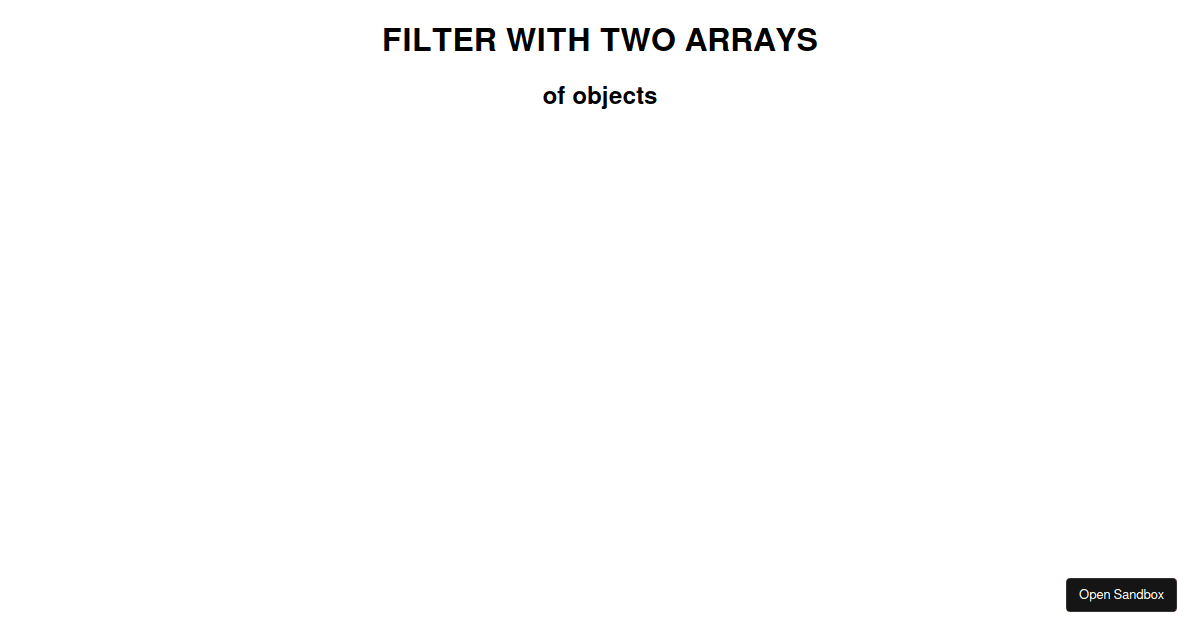 Filter With Two Arrays Codesandbox