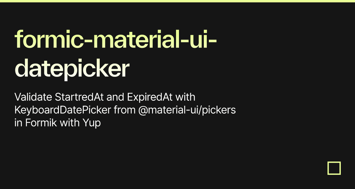 Formic Material Ui Datepicker Codesandbox