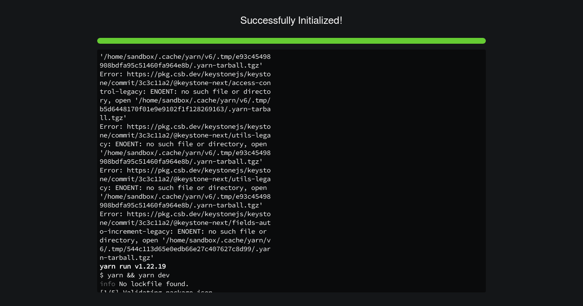 @keystone-next/example-sandbox - Codesandbox