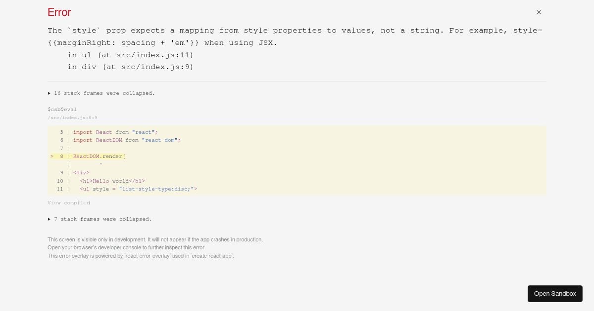 JSX-Code-Challenge (forked) - Codesandbox