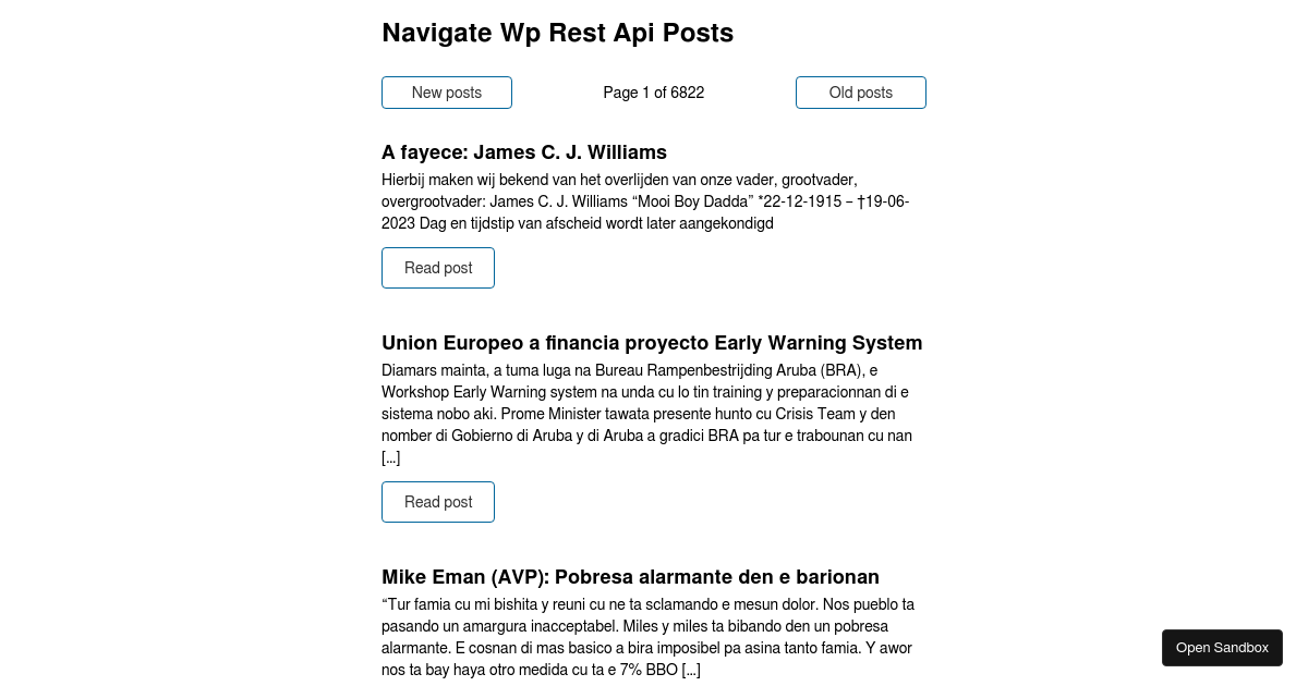 Wordpress React Rest Api Basics Tutorial Forked Codesandbox 