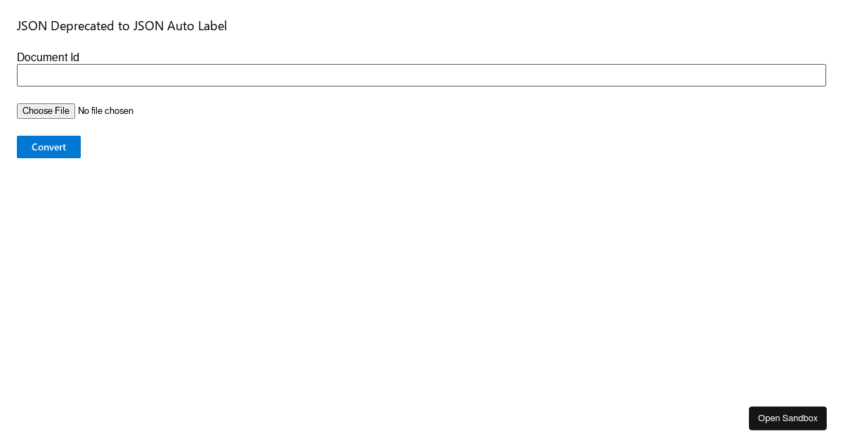 JSON Deprecated to JSON Auto Label - Codesandbox