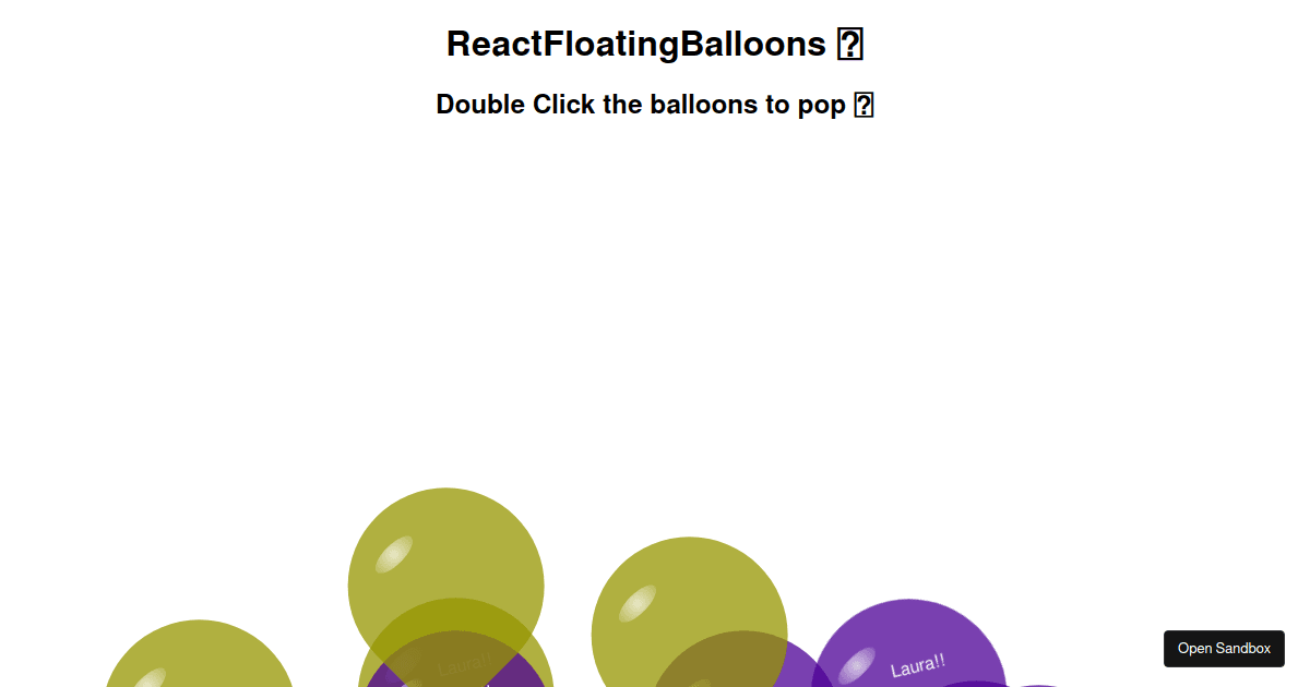React Floating Balloons Basic Example Forked Codesandbox 2773