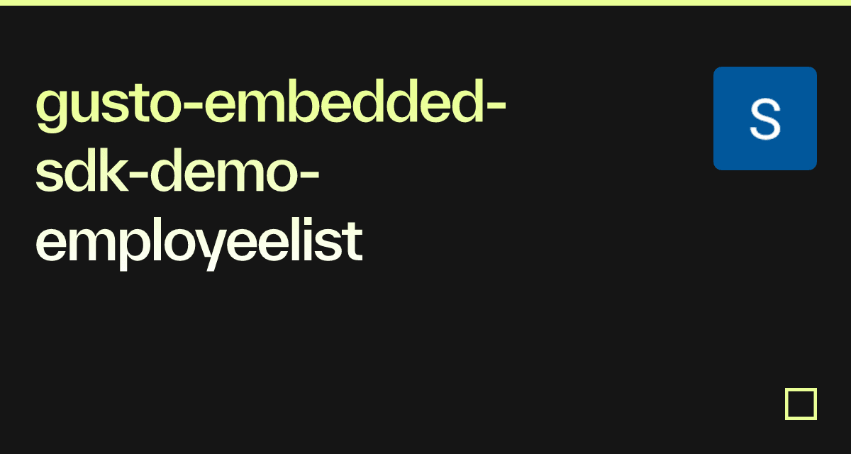 gusto-embedded-sdk-demo-employeelist - Codesandbox