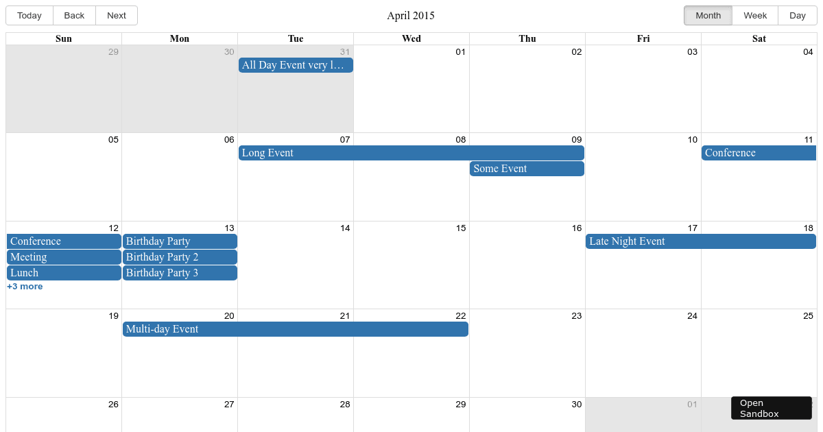 React-Big-Calendar Example (forked) - Codesandbox