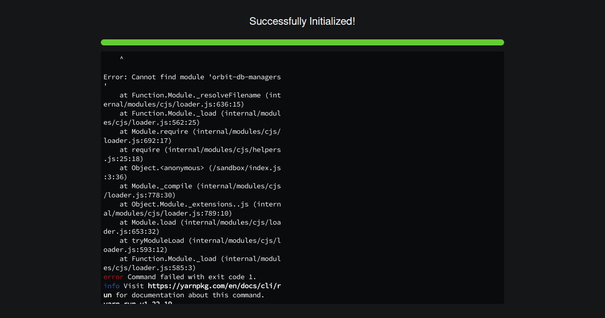 OrbitDB Starter Template - Codesandbox