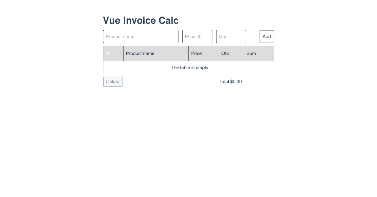 vue-invoice-calc - Codesandbox