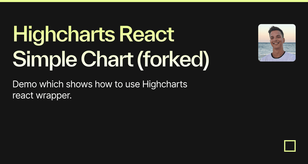 Highcharts React Simple Chart (forked) - Codesandbox