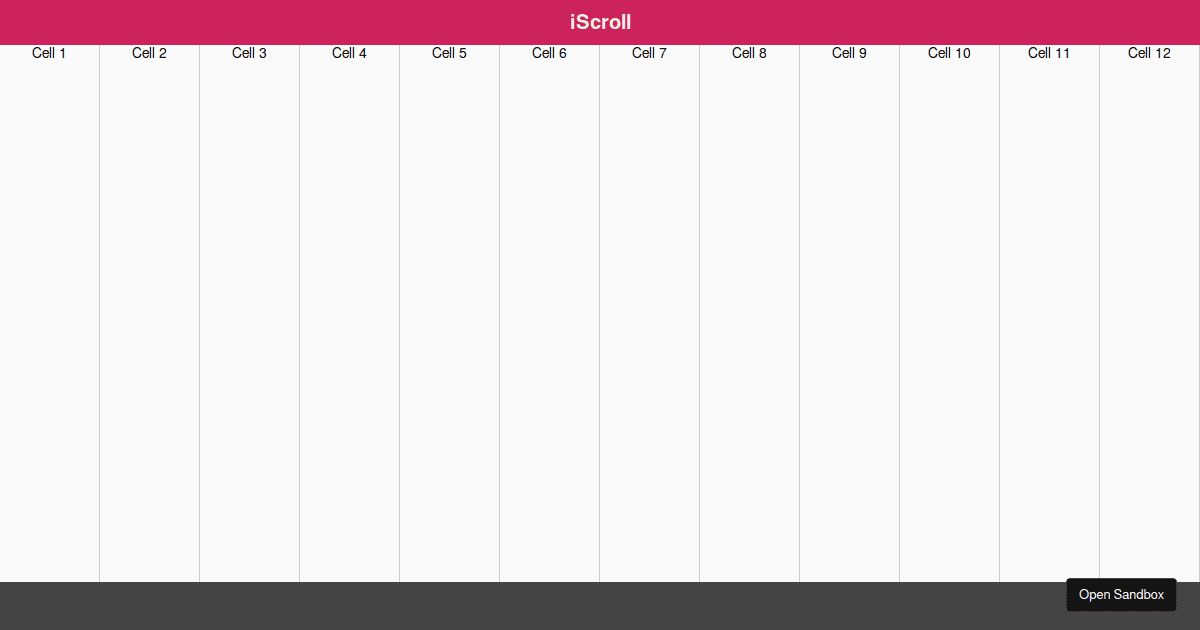 iScroll demo: horizontal scrolling - Codesandbox