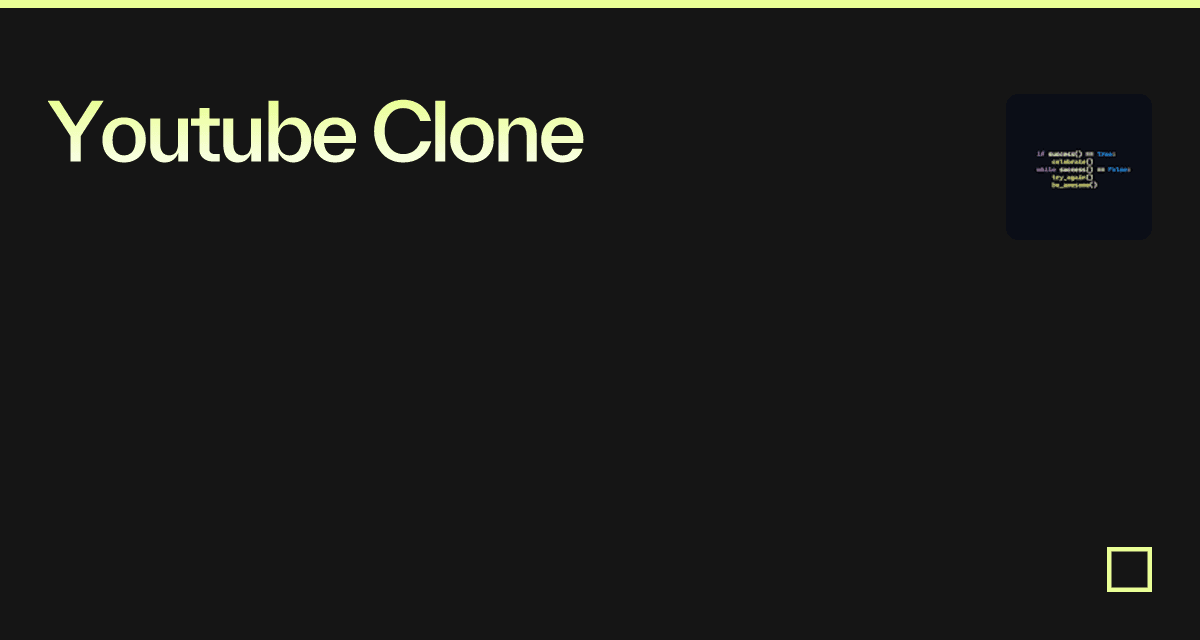 Youtube Clone - Codesandbox