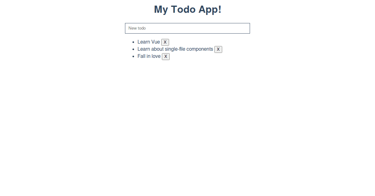 Simple Todo App with Vue - Codesandbox