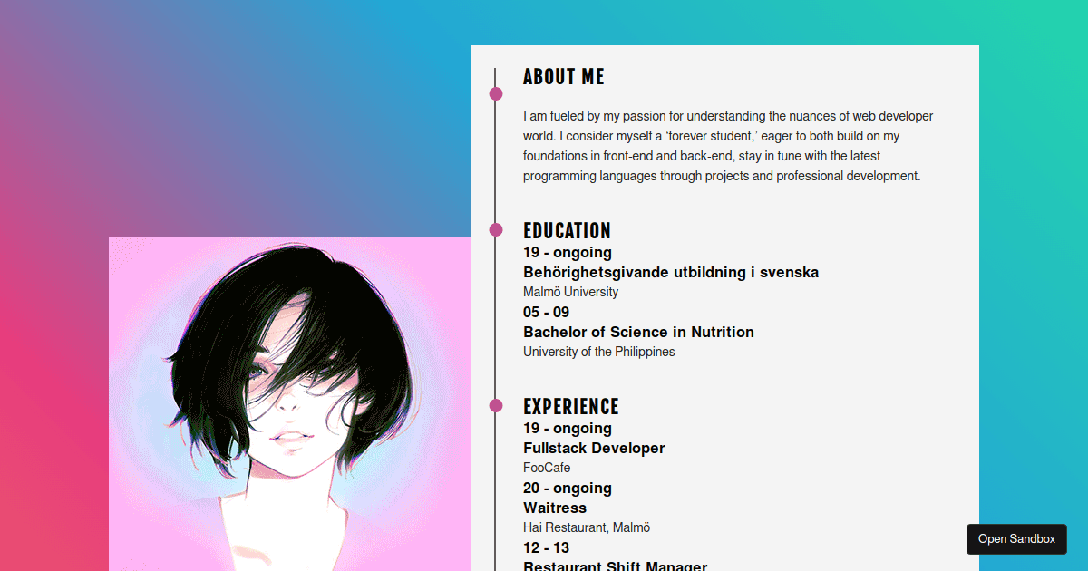 resume - Codesandbox