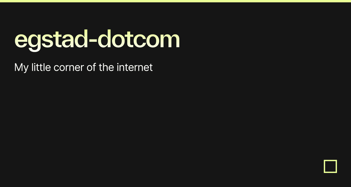 Egstad Dotcom Codesandbox
