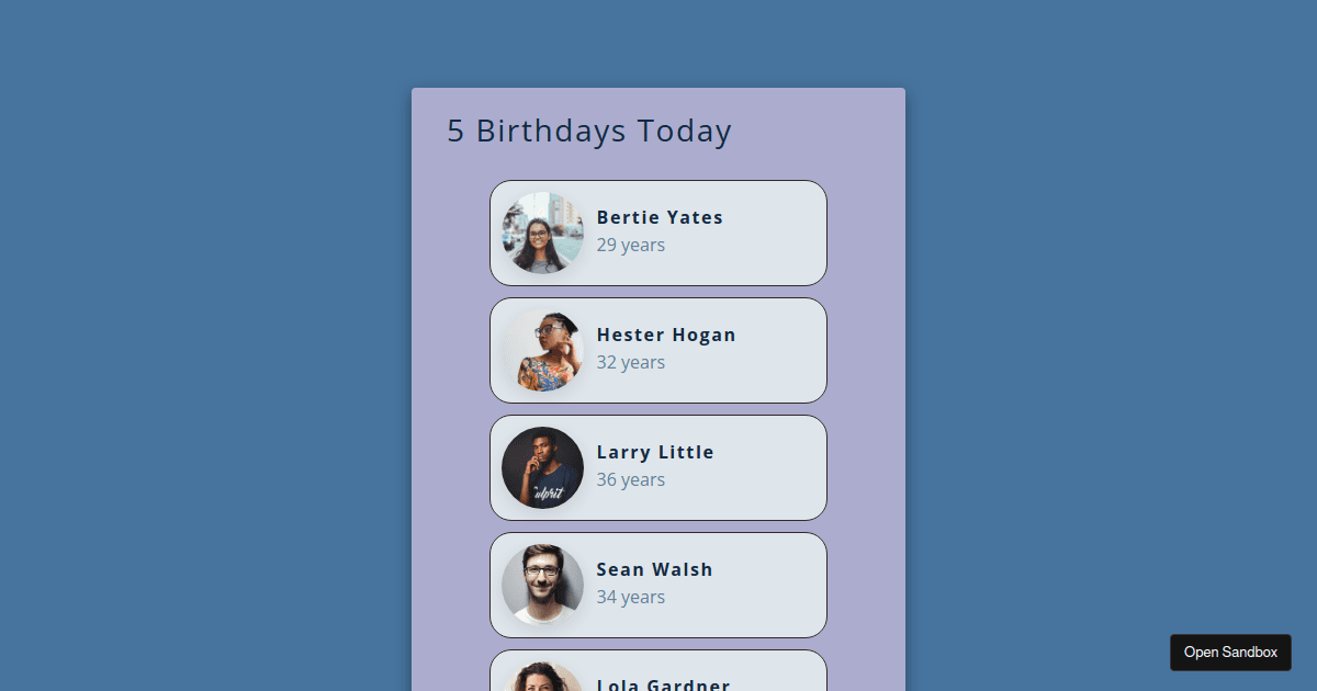 birthday-reminder - Codesandbox