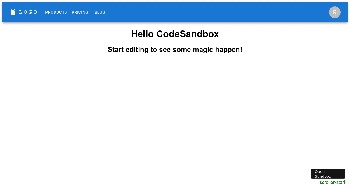 Sticky App Bar with Smooth Scrolling - Codesandbox Sticky App Bar with Smooth Scrolling - Codesandbox