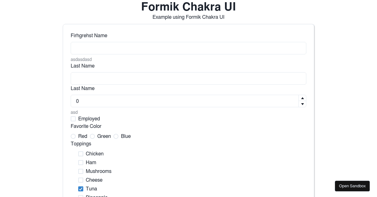 Formik Chakra UI (forked) - Codesandbox