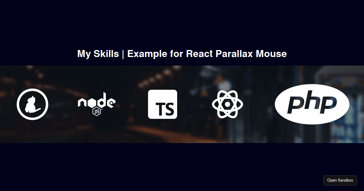 React Parallax Mouse Example Forked Codesandbox
