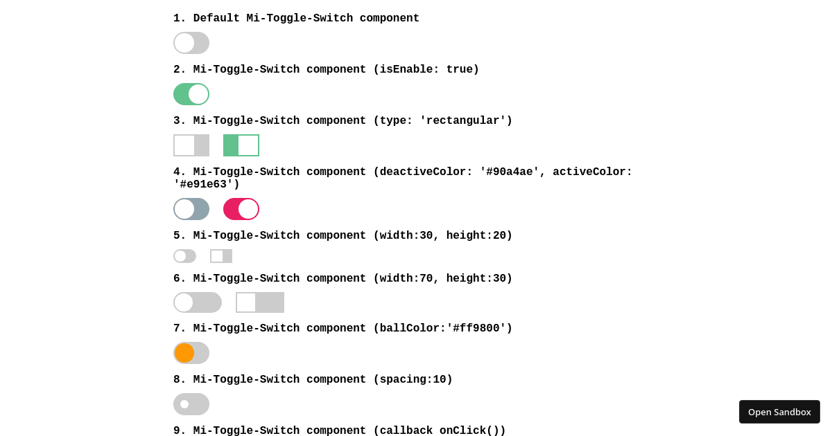 ReactJS Toggle Switch (forked) - Codesandbox