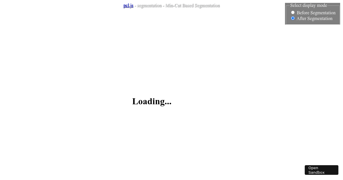 pcl.js-MinCutSegmentation - Codesandbox